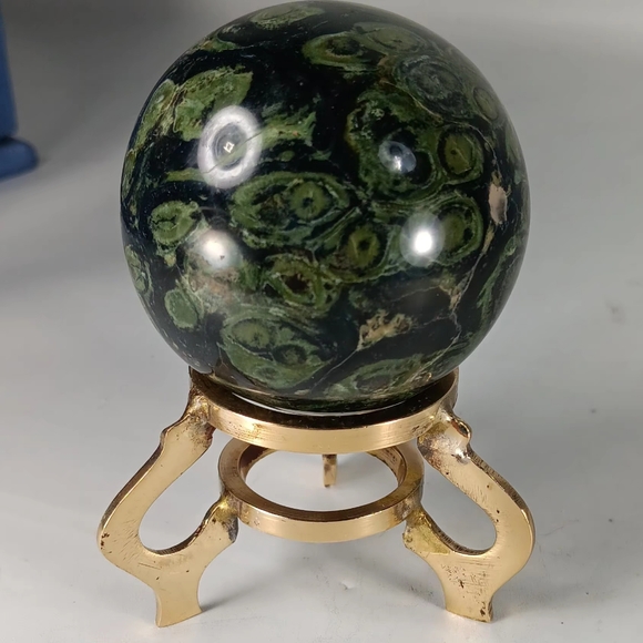 Accents | Kambaba Jasper Sphere On Brass Display Stand New | Poshmark